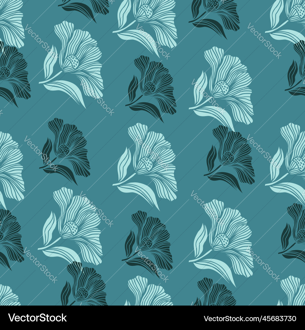 Seamless pattern with vintage flowers retro Vector Image