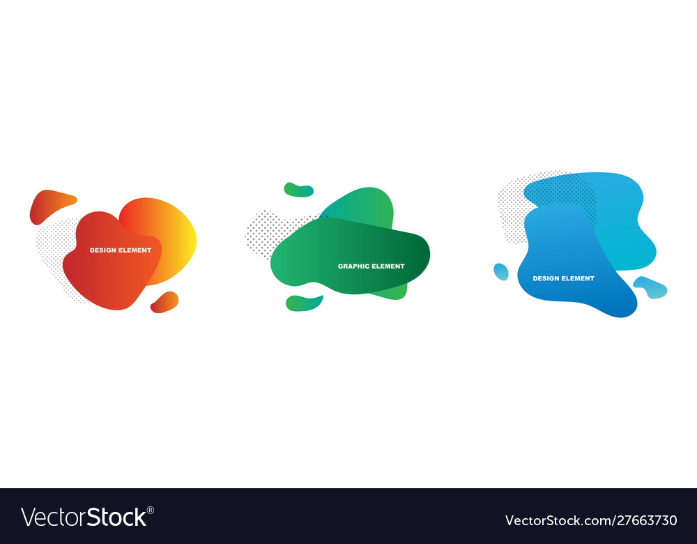 Set abstract design element shape graphic pattern Vector Image