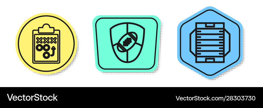 Set line planning strategy concept american Vector Image