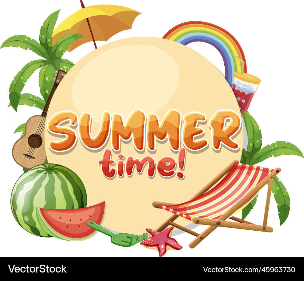 Summer time logo template Royalty Free Vector Image