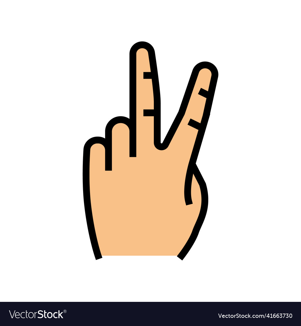 Victory hand gesture color icon Royalty Free Vector Image
