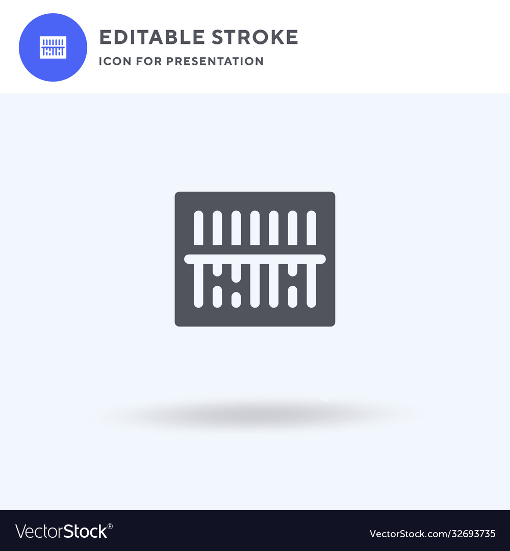 Barcode icon filled flat sign solid Royalty Free Vector
