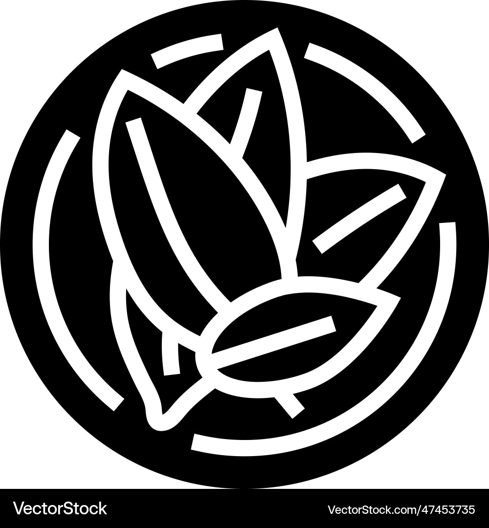 Bay leaf cosmetic plant glyph icon Royalty Free Vector Image