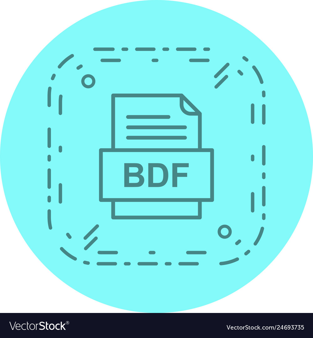 Bdf file document icon Royalty Free Vector Image
