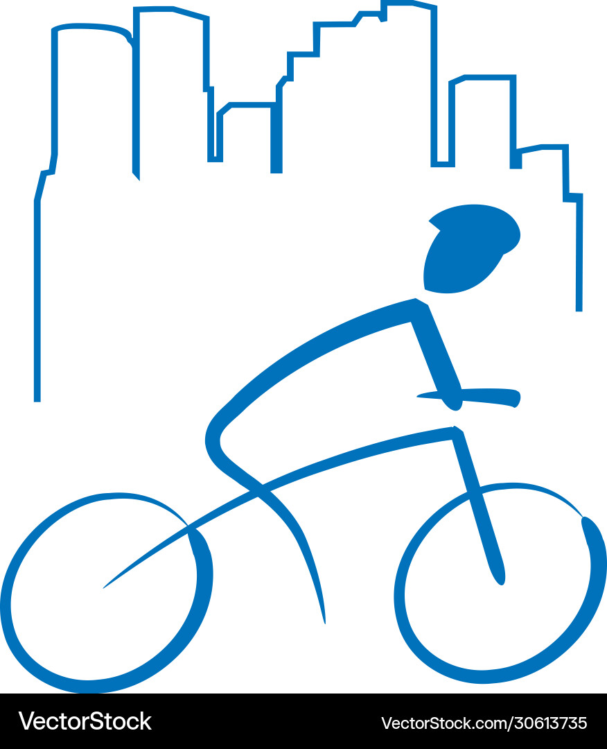 Bicycle building city logo design Royalty Free Vector Image