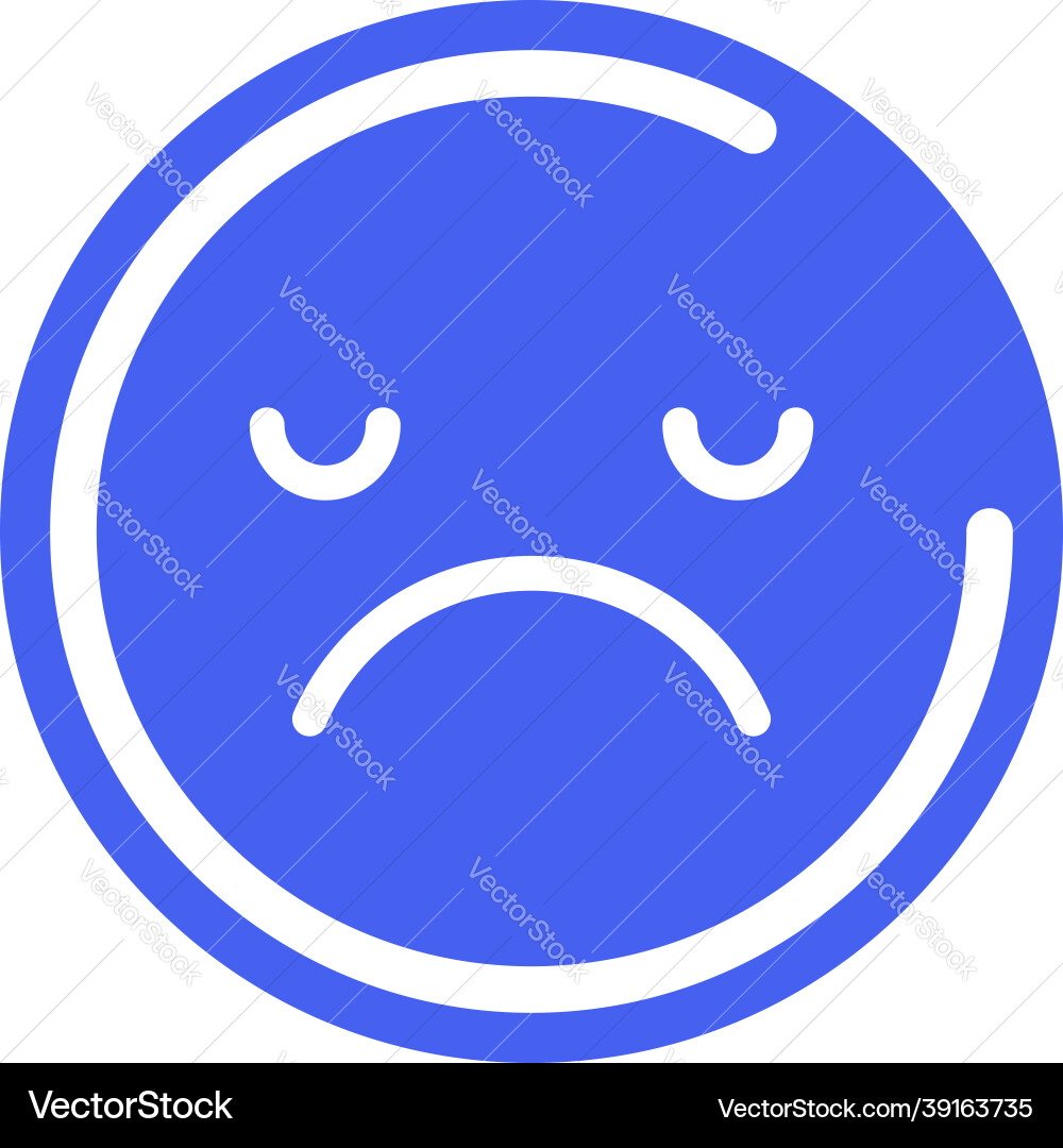 Bored and sad emoticon on a white background Vector Image