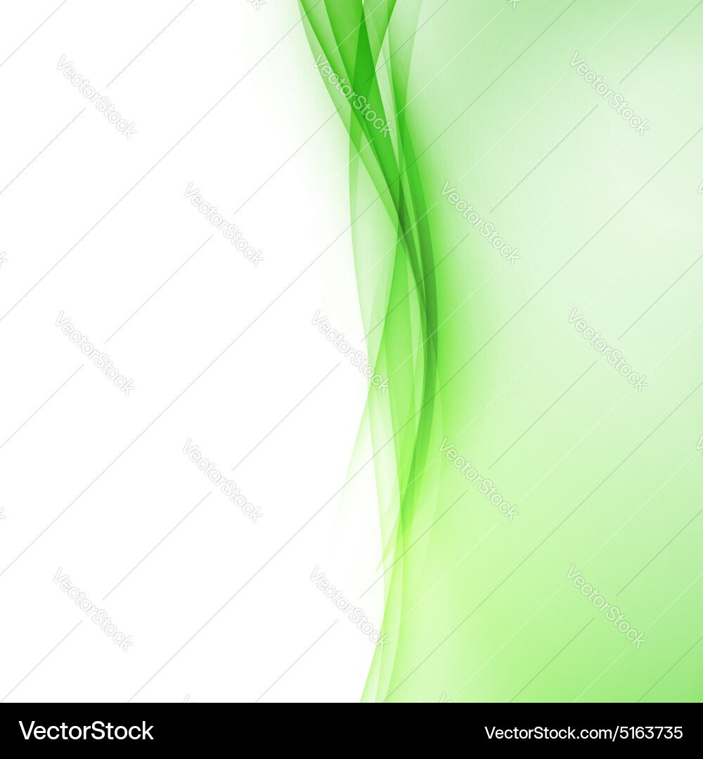 Bright green abstract swoosh wave border line Vector Image