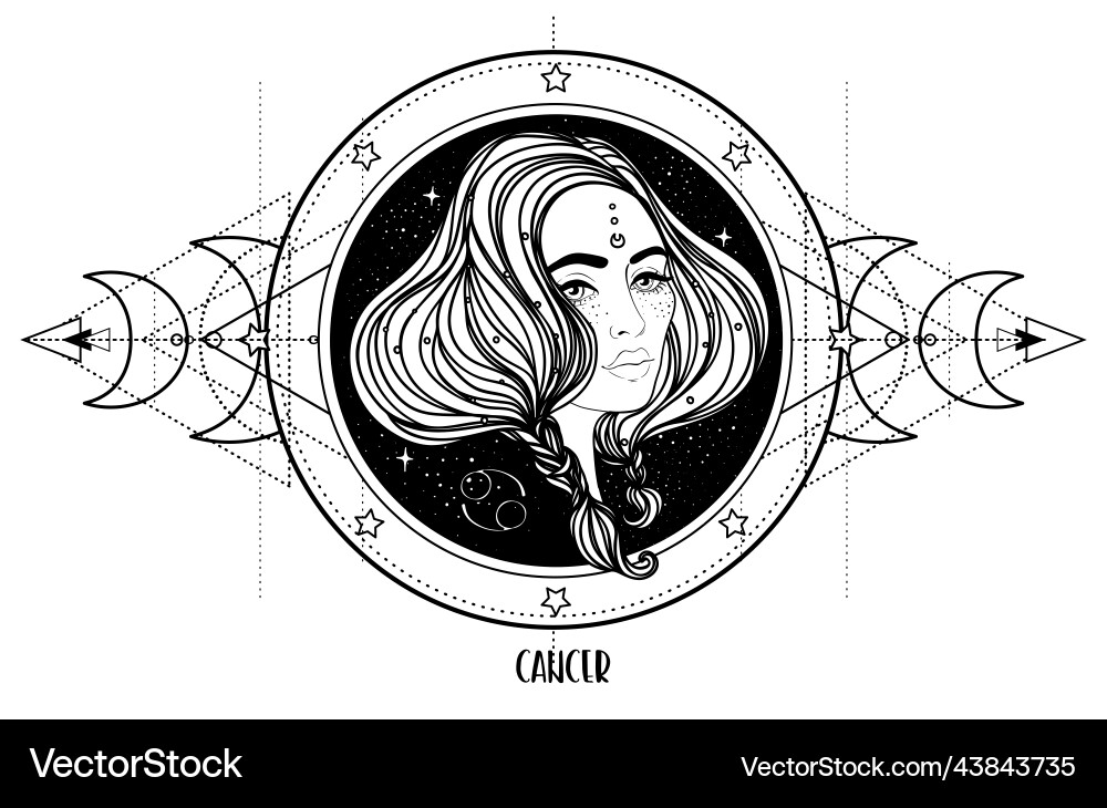 Cancer astrology sign Royalty Free Vector Image