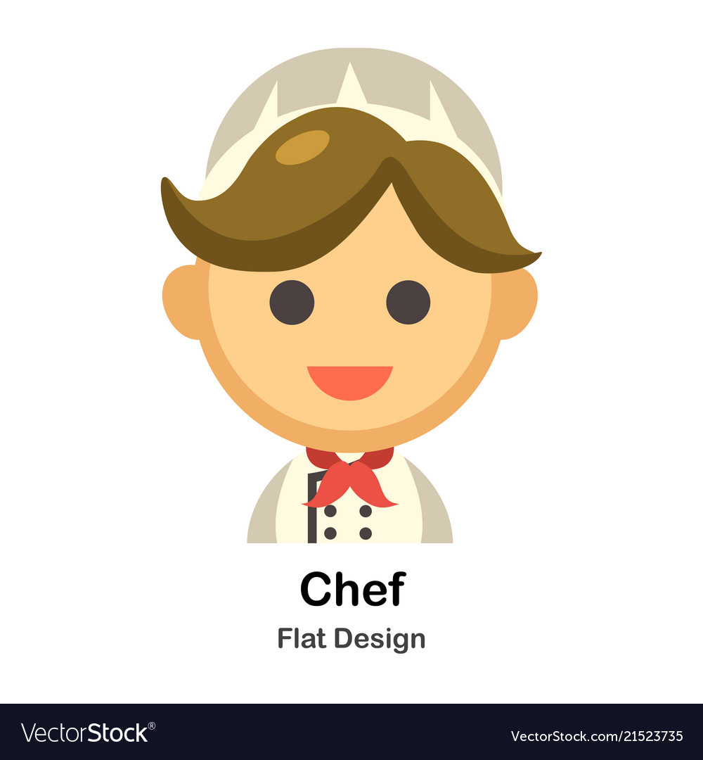 Chef flat Royalty Free Vector Image - VectorStock