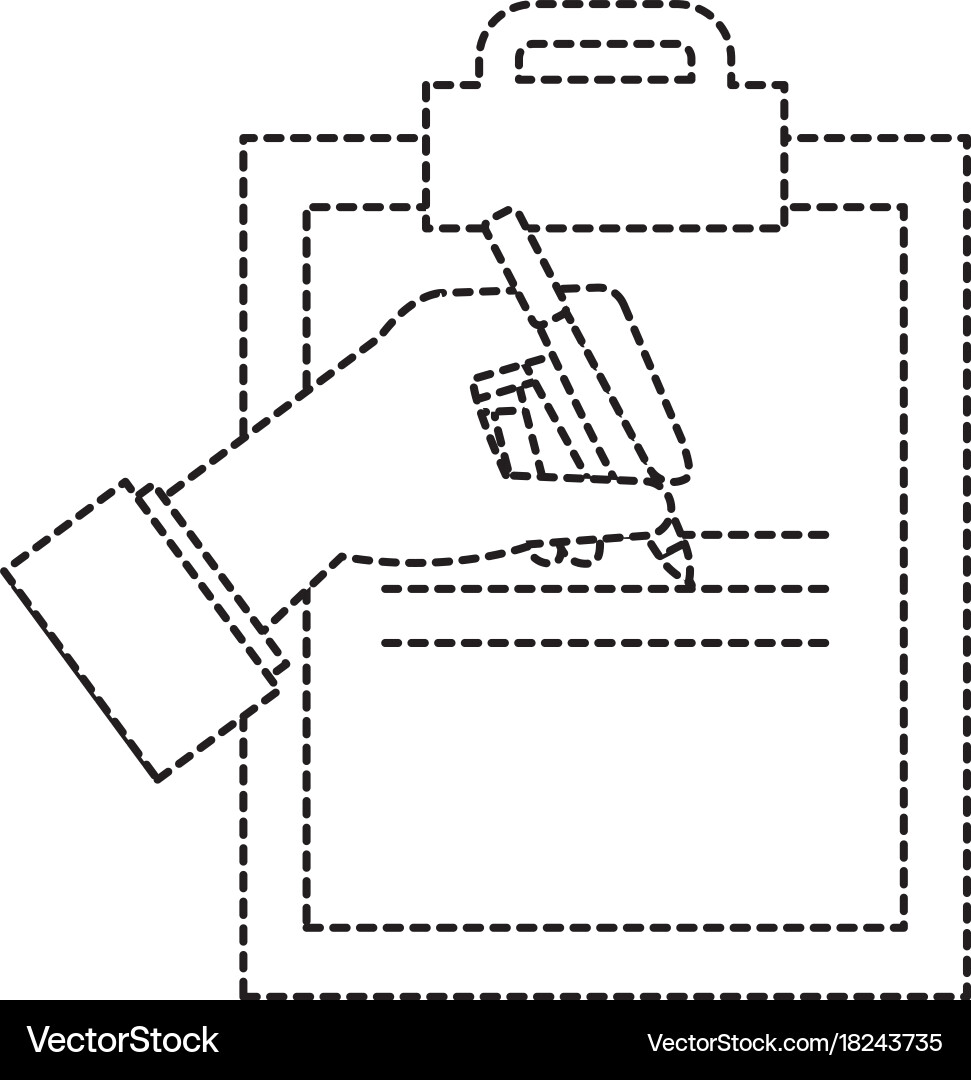 Clipboard paper with hand signing Royalty Free Vector Image