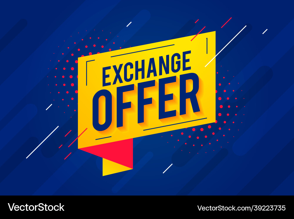Exchange offer banner in modern style Royalty Free Vector