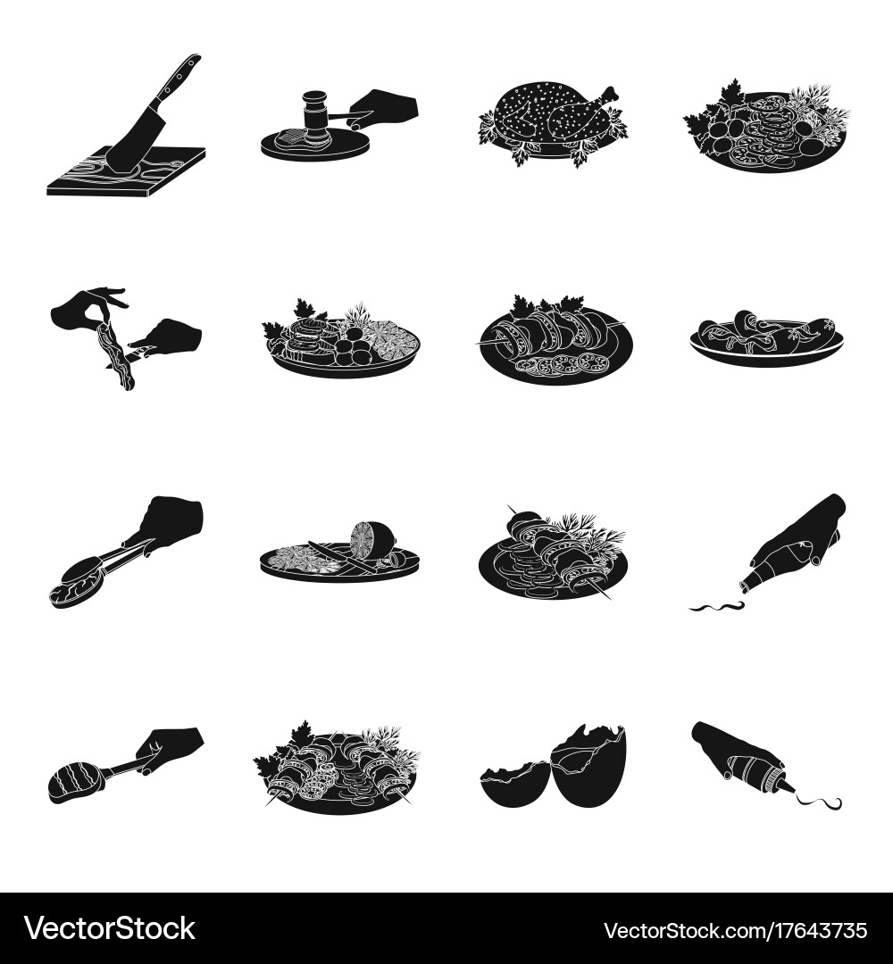 Fried chicken cooking chop slicing vegetables Vector Image