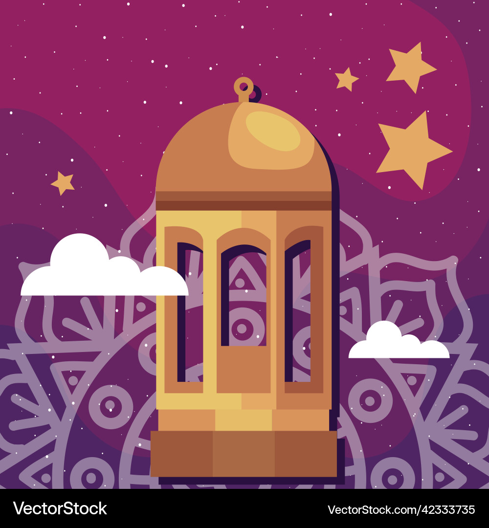 Golden muslim lamp Royalty Free Vector Image - VectorStock