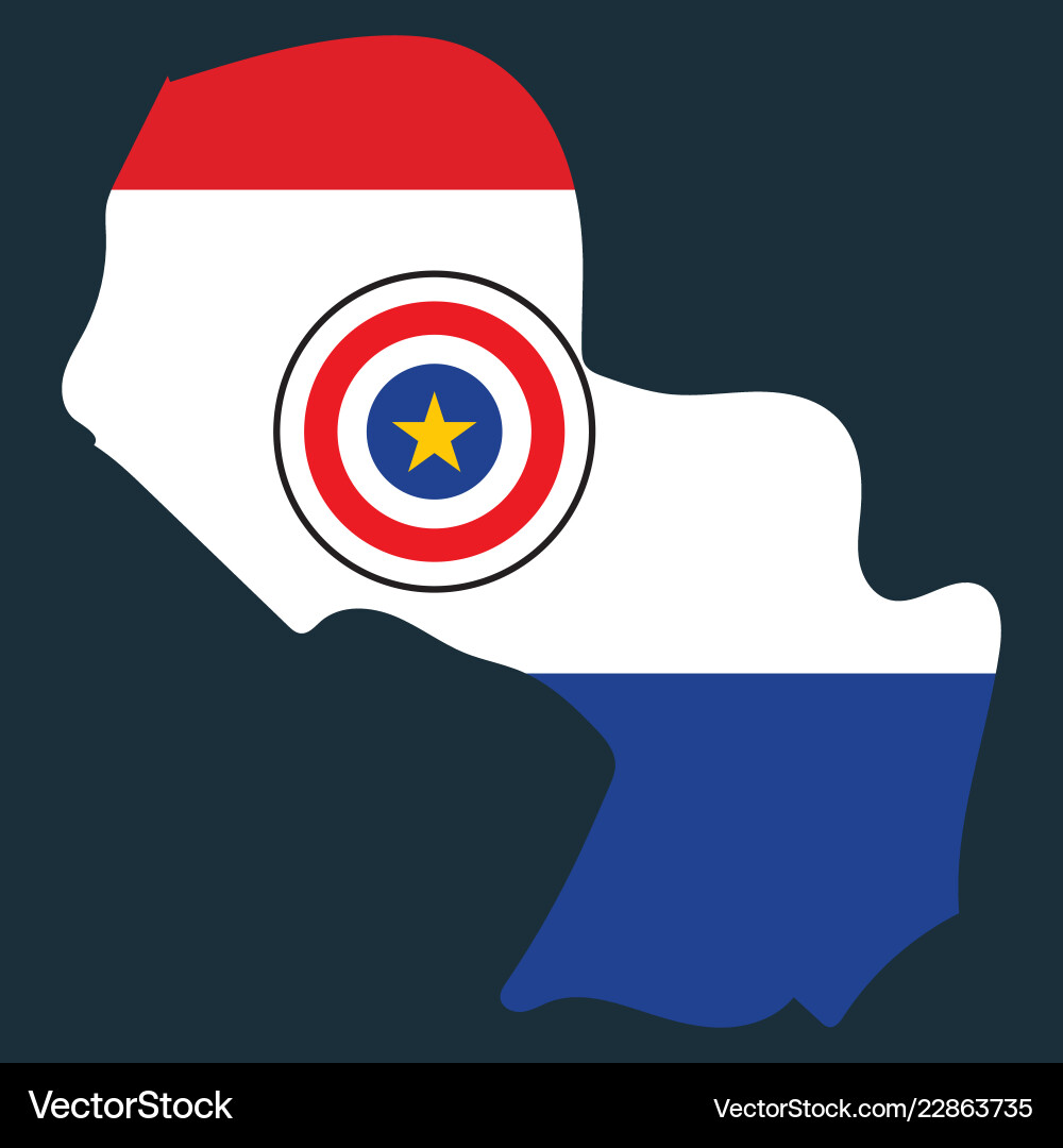 High resolution paraguay map with country flag Vector Image