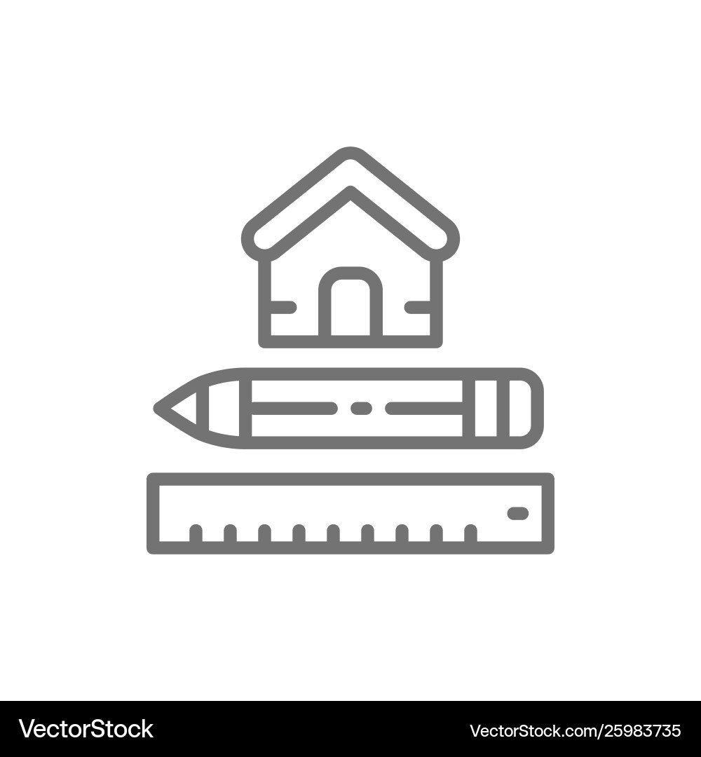 House measuring measure tool for home Royalty Free Vector
