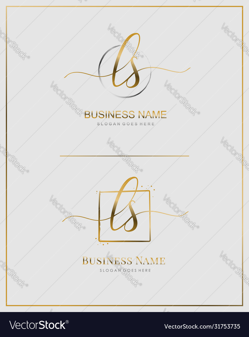 L s ls initial handwriting logo letter Royalty Free Vector