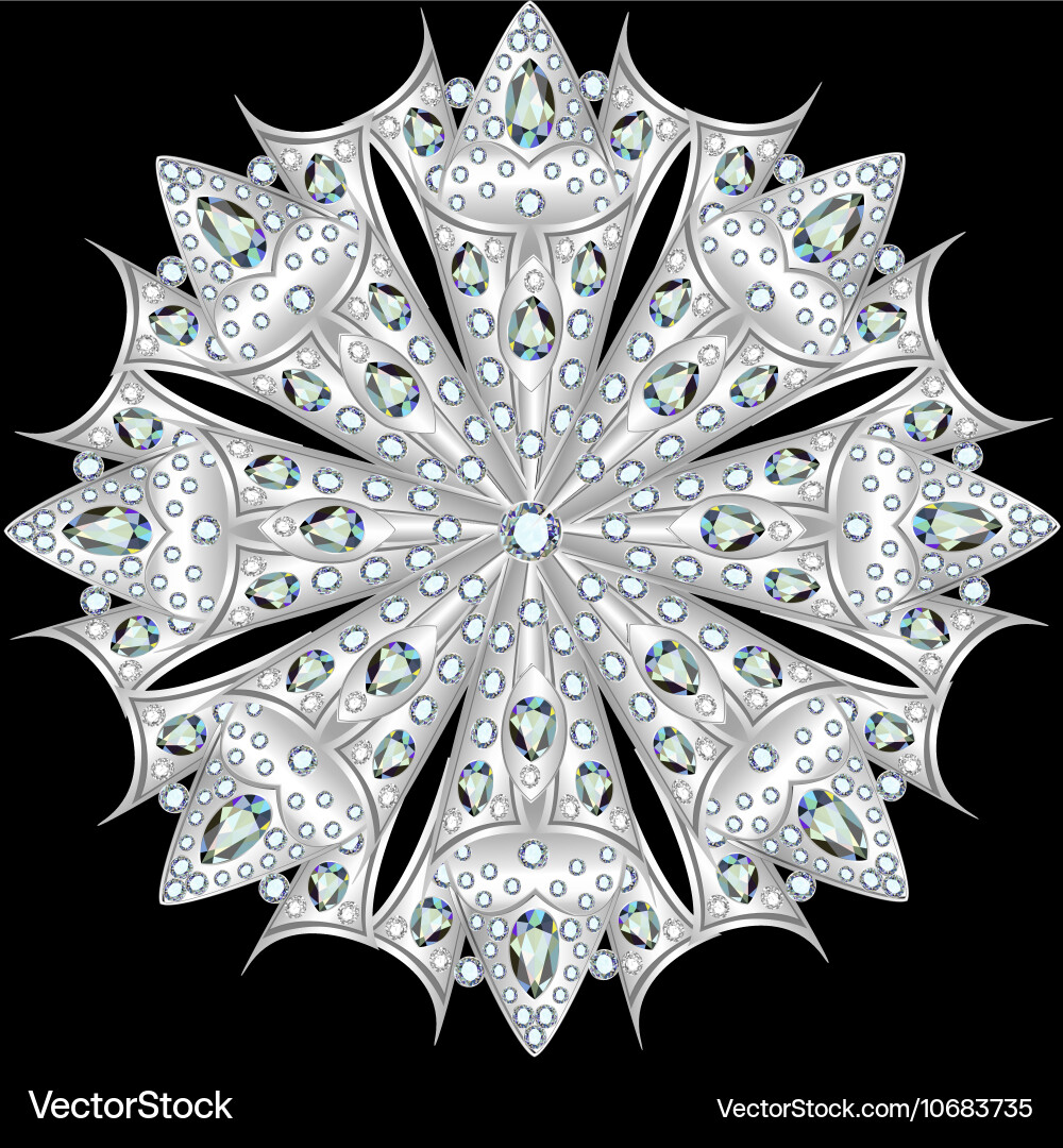 Mandala brooch jewelry design element Royalty Free Vector