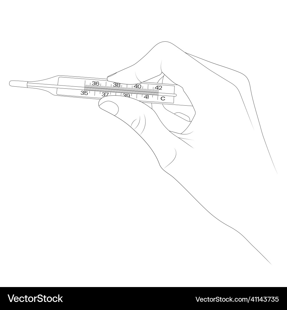 Medical thermometer sketch Royalty Free Vector Image