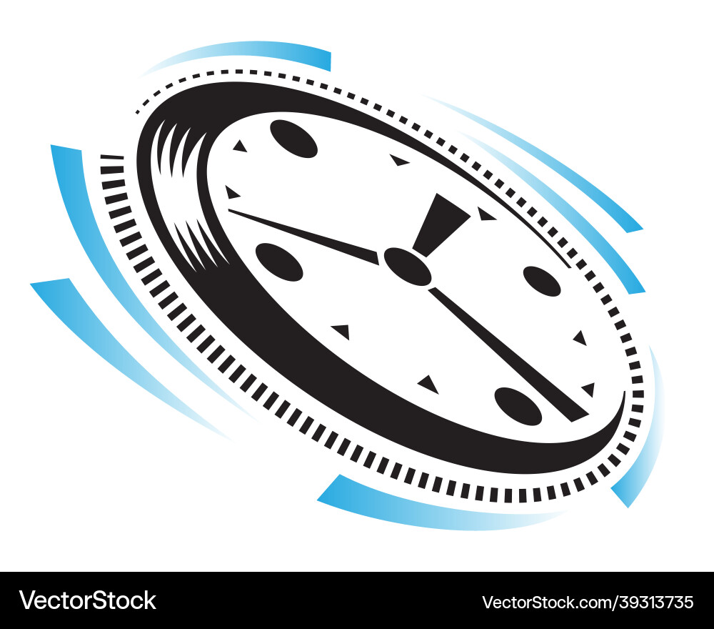 Melting or liquid clock sign symbolizing the rapid