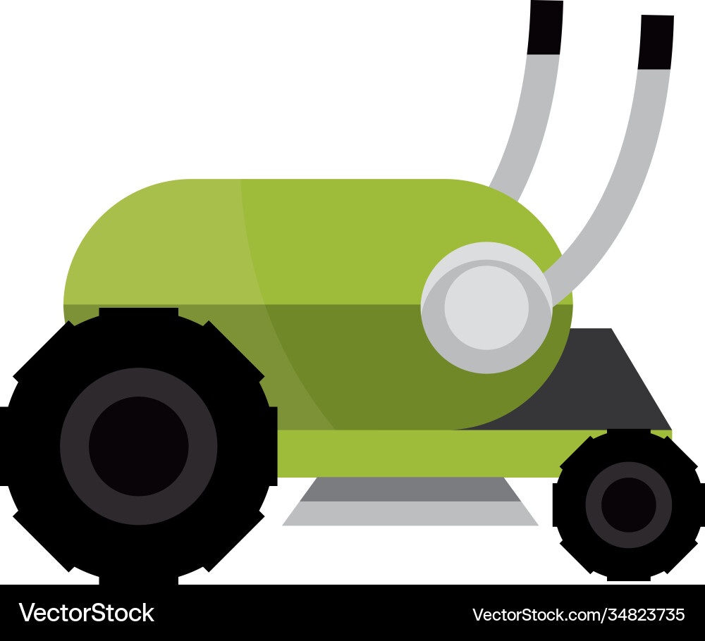 Mower grass garden machine icon isolated on white Vector Image