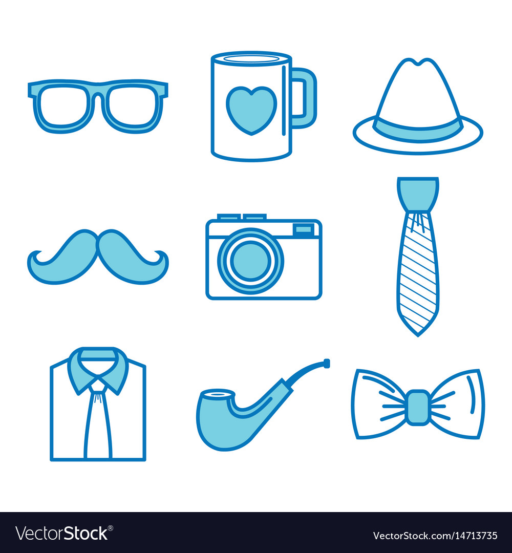 Objects for men set Royalty Free Vector Image - VectorStock