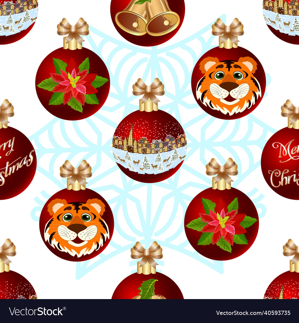 Pattern of christmas balls Royalty Free Vector Image