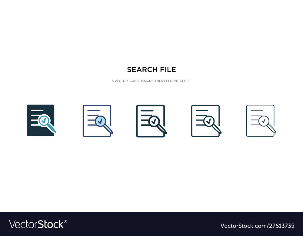 Search file icon in different style two colored Vector Image