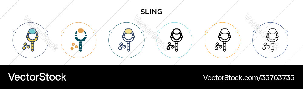 Sling icon in filled thin line outline and stroke Vector Image