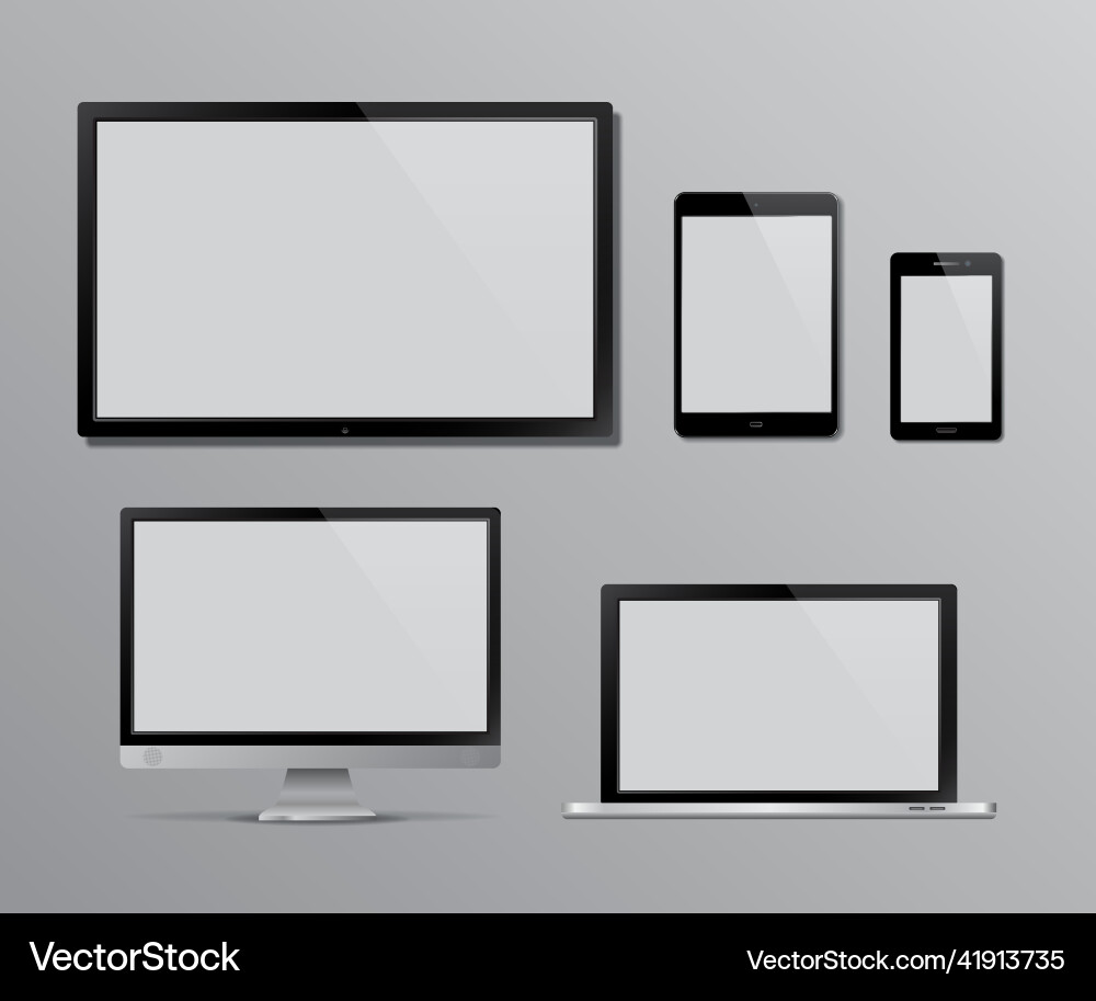 Tv screen computer monitor notebook tablet Vector Image
