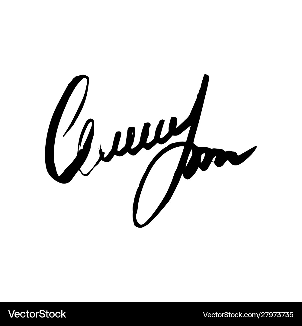 Unreadable handwriting font signature text Vector Image