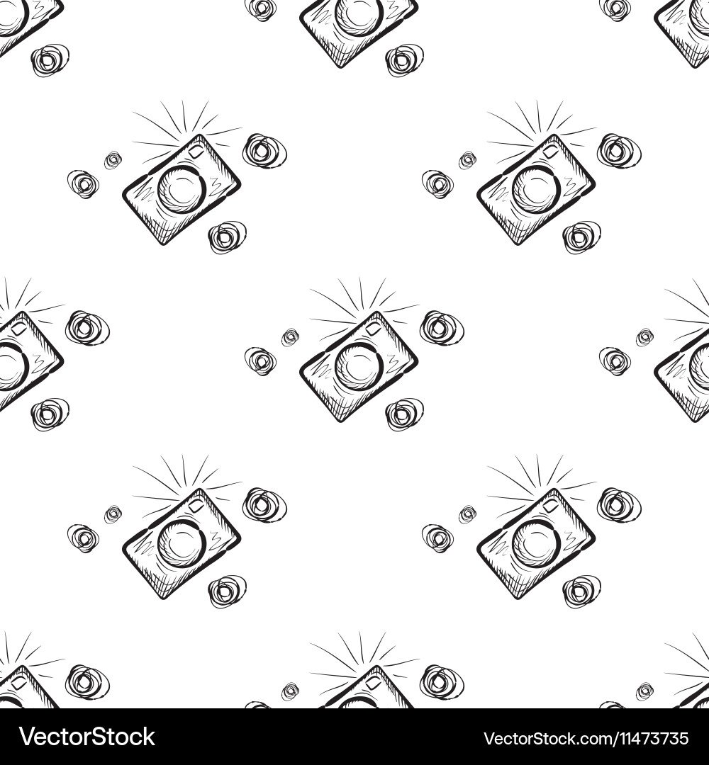 Vintage photo cameras seamless pattern Royalty Free Vector