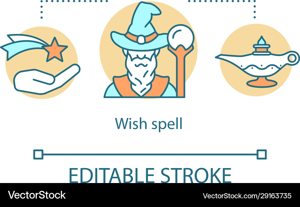 Wish spells concept icon sorcery desire Royalty Free Vector