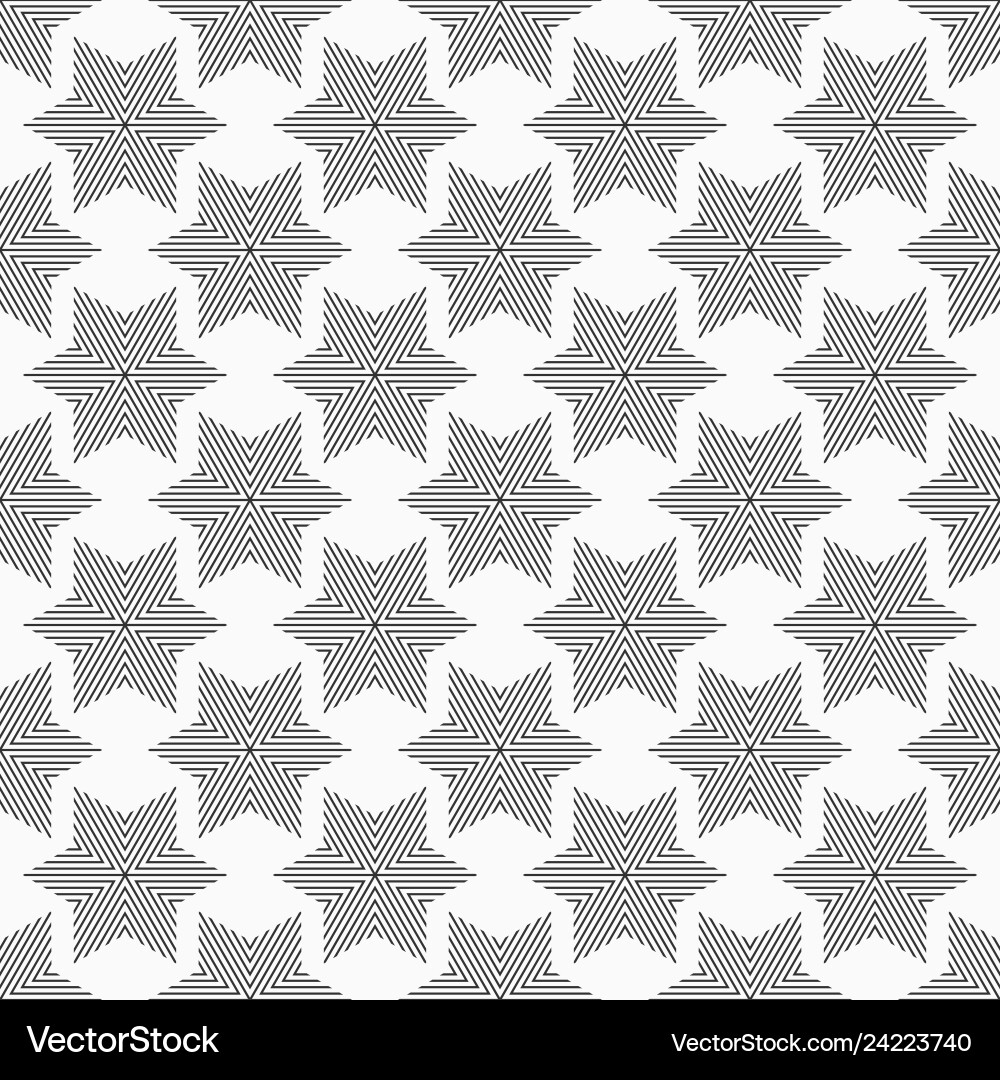Abstract seamless pattern of striped six-pointed Vector Image