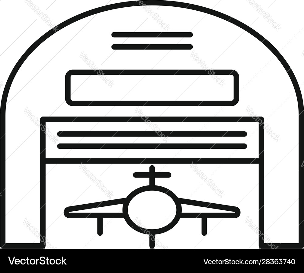 Aircraft hangar icon outline style Royalty Free Vector Image