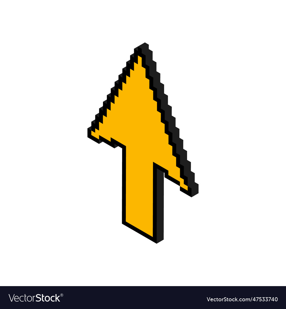 Arrow isometric pixel icon web cursor click mouse Vector Image