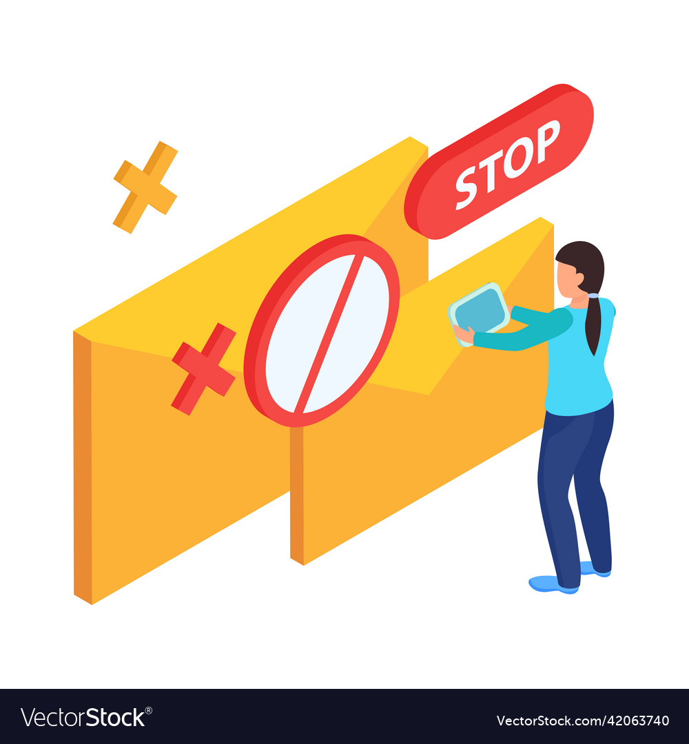 Blocking internet icon Royalty Free Vector Image