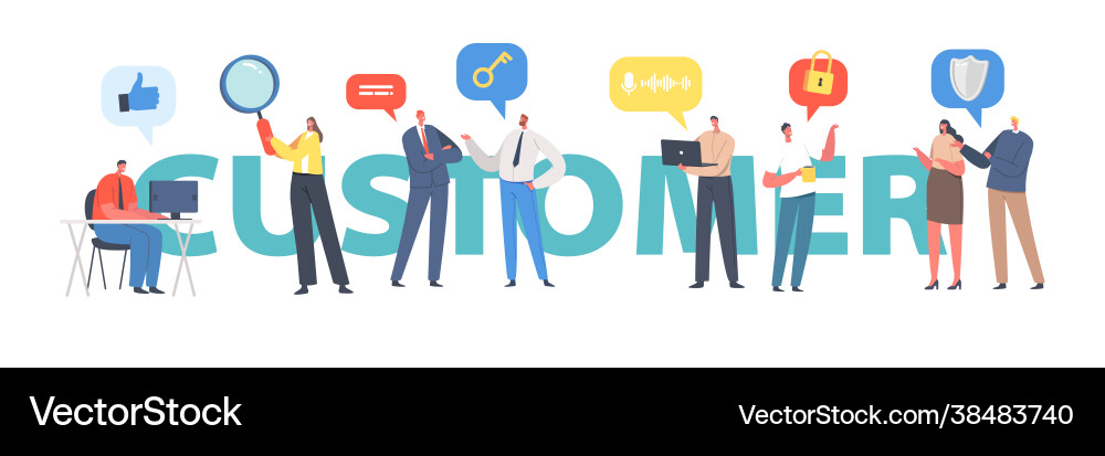 Customer concept businesspeople characters Vector Image