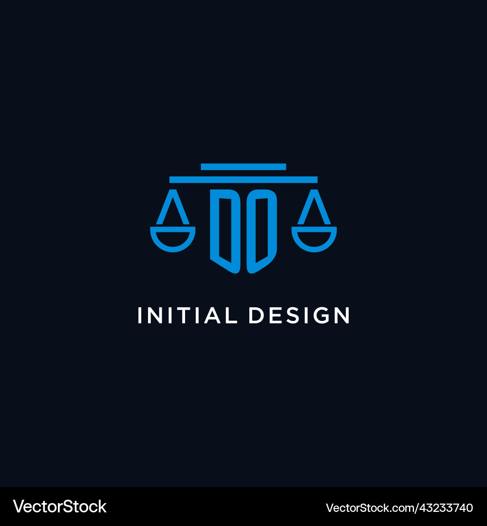 Do monogram initial logo with scales of justice Vector Image
