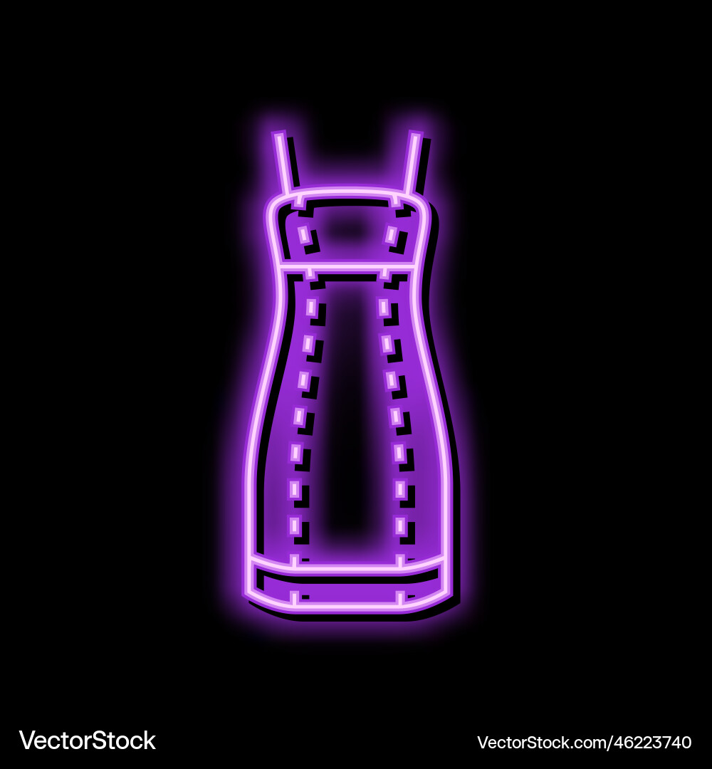 Dress denim neon glow icon Royalty Free Vector Image