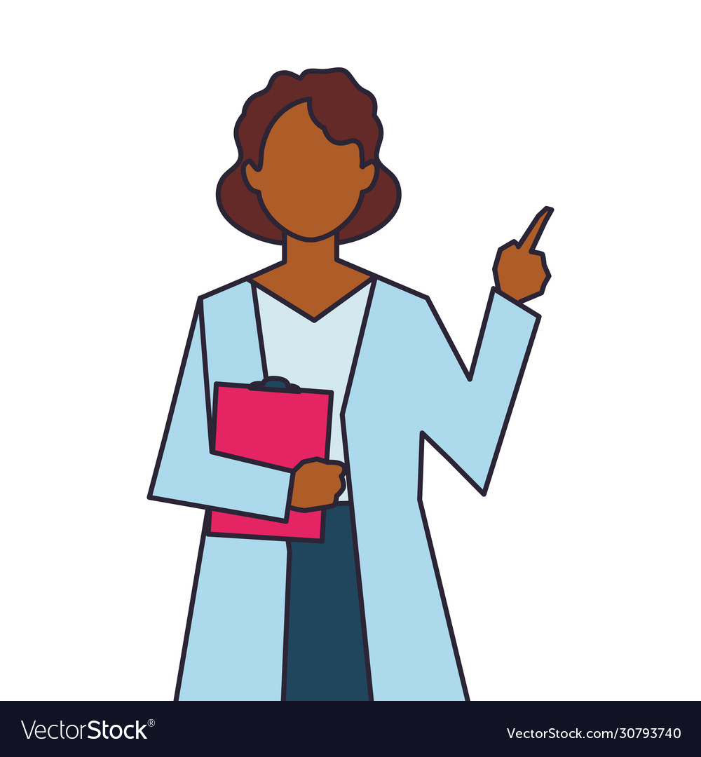 Female Doctor Standing Medical Staff Line And Vector Image