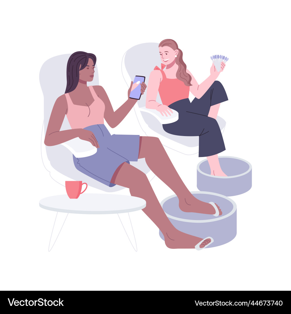 Pedicure salon isolated cartoon Royalty Free Vector Image