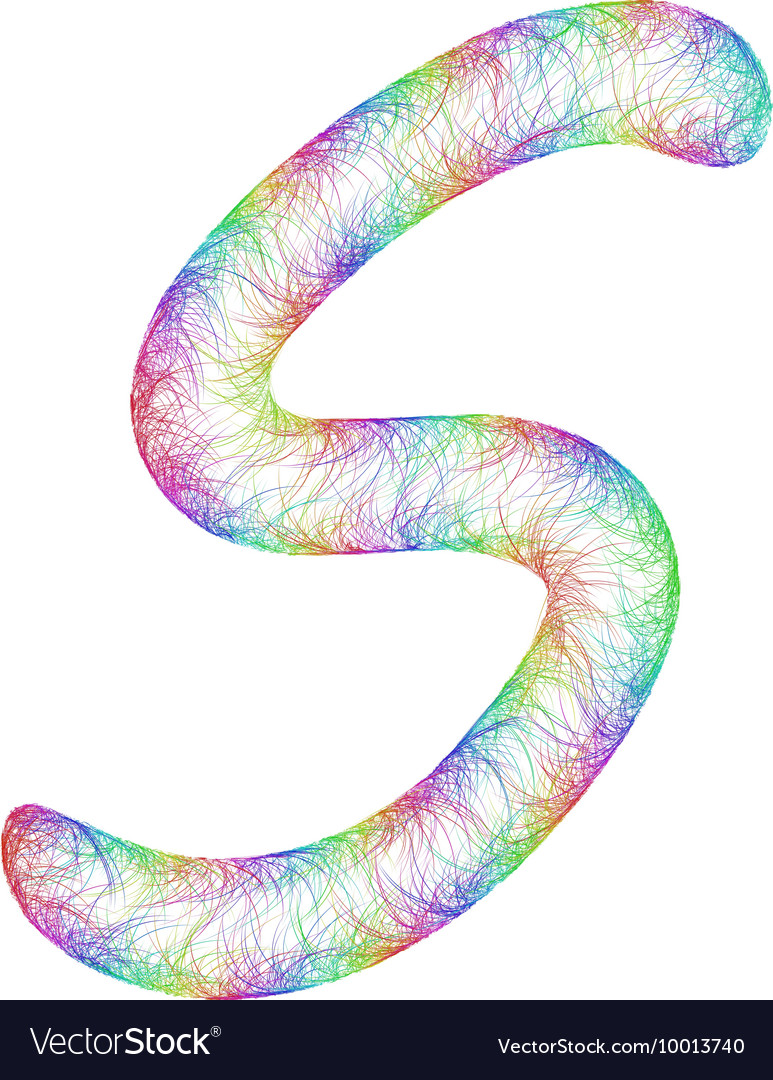 Rainbow Sketch Font Design Royalty Free Vector Image