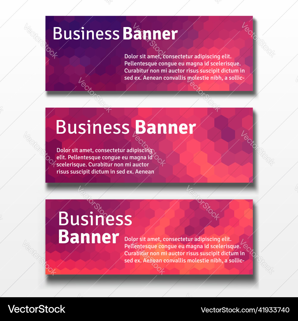 Set of three business banners Royalty Free Vector Image