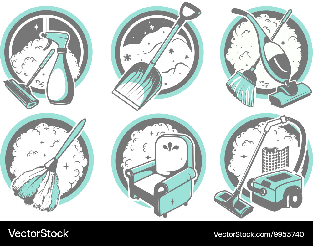 Set of tools for cleaning on a white background Vector Image