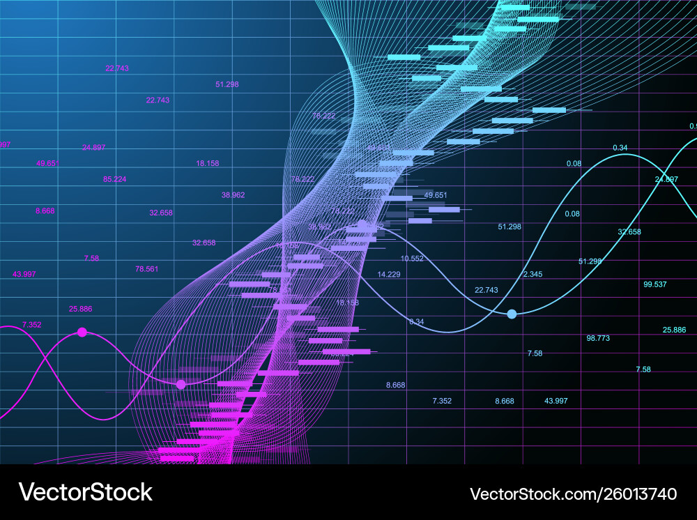 Stock market graph or forex trading chart Vector Image