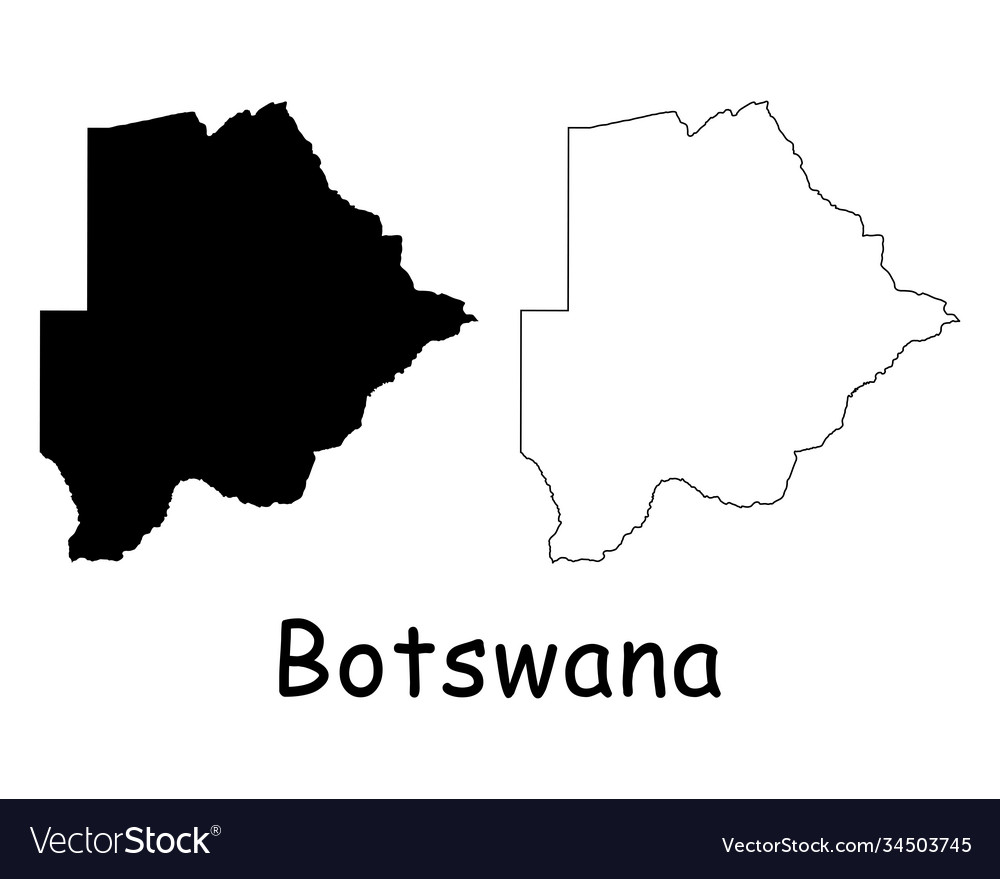 Botswana map Royalty Free Vector Image - VectorStock
