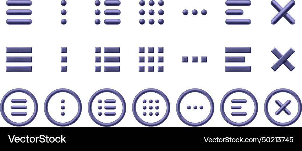 Burger menu icon minimal hamburger grid and close Vector Image