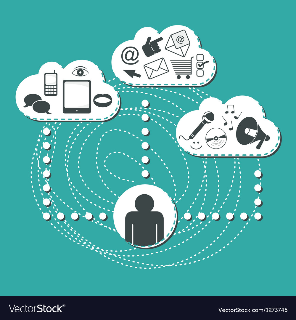 Cloud system user interface Royalty Free Vector Image