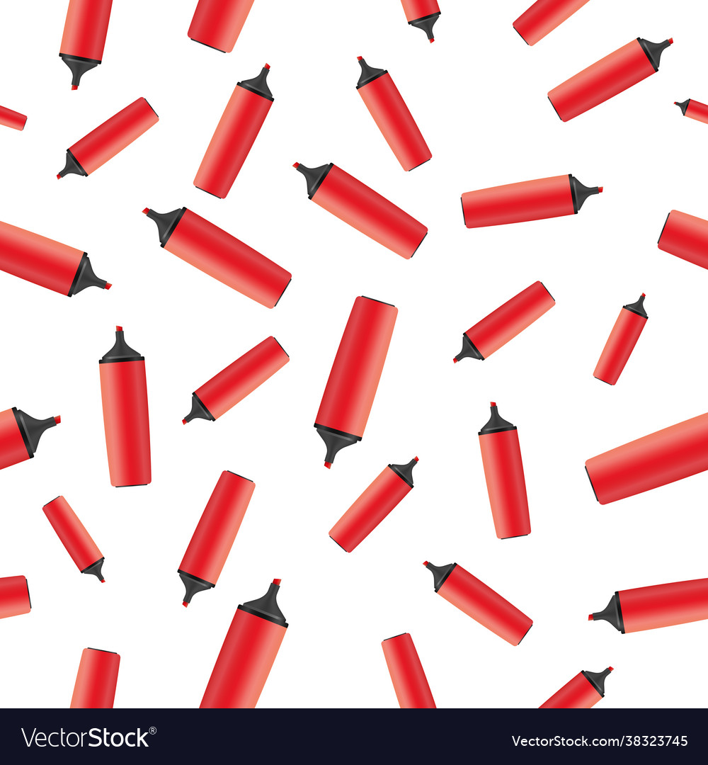 Endless background red markers simple pattern Vector Image