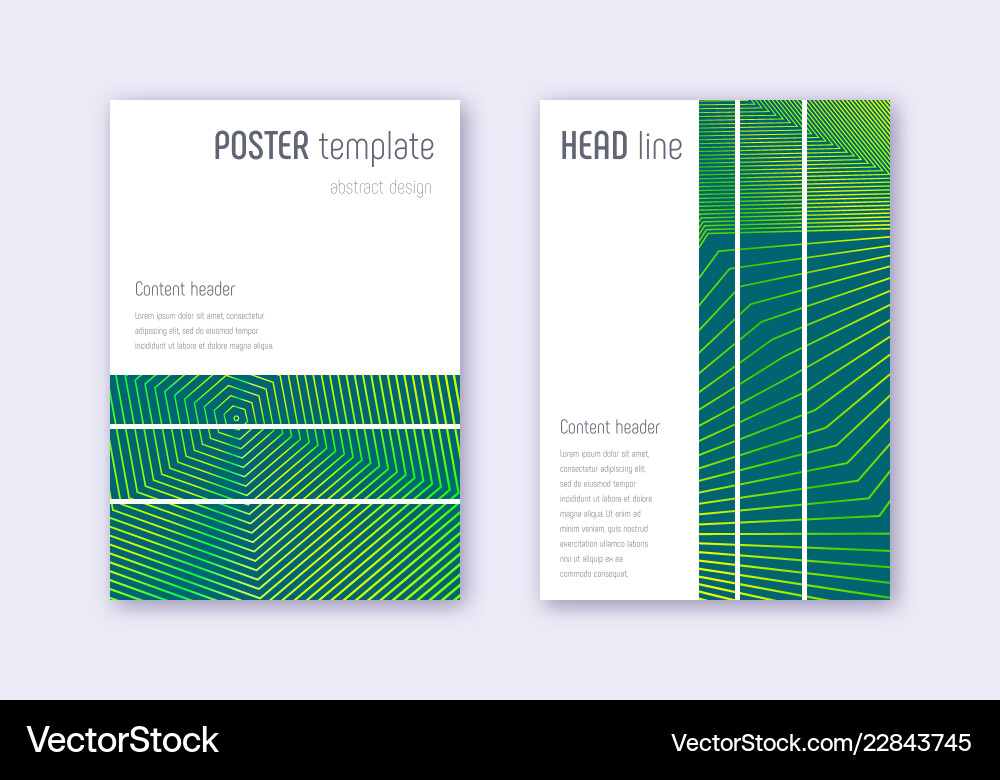 Geometric cover design template set green abstract